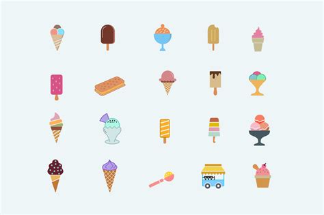 20 Ice Cream Icons Creative Vip