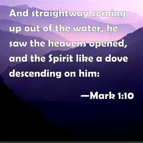 Mark 1 10 And Straightway Coming Up Out Of The Water He Saw The