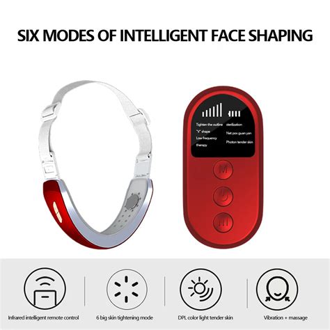 Appareil massage manuel Ceinture de levage de menton v line Machine de thérapie Photon LED bleue