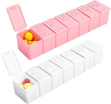 Wllhyf 2pack Weekly Pill Organizer Large 7 Days Pill Cases Travel Pill