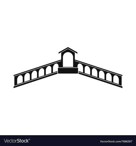 Rialto Bridge Venice Icon Simple Style Royalty Free Vector