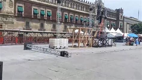Instalan Templete Para Celebrar El Triunfo Del Próximo Presidente De México En El Zócalo De La