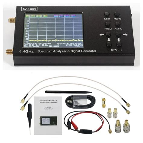 Sa6 Mini Portable Spectrum Analyzer 35 4400mhz Signal Tester Fast Scanning 75db Dynamic Range