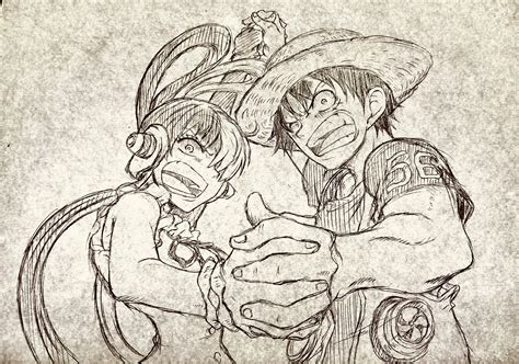 Monkey D Luffy And Uta Gundam And 3 More Drawn By Tententensan