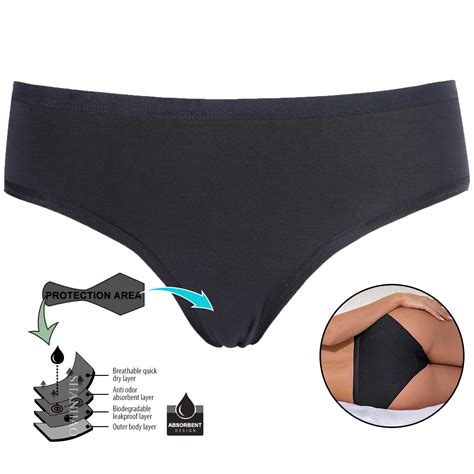 Ladies Super Absorbent Cotton Menstrual Panties 4 Layer Leak Proof