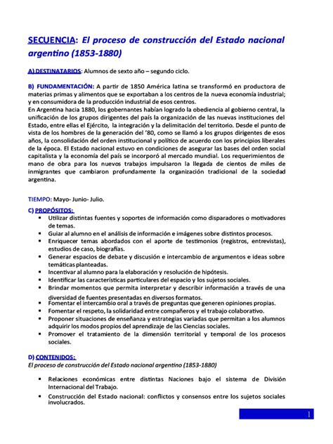 Pdf Secuencia El Proceso De Construccion Del Estado Nacional Argentino