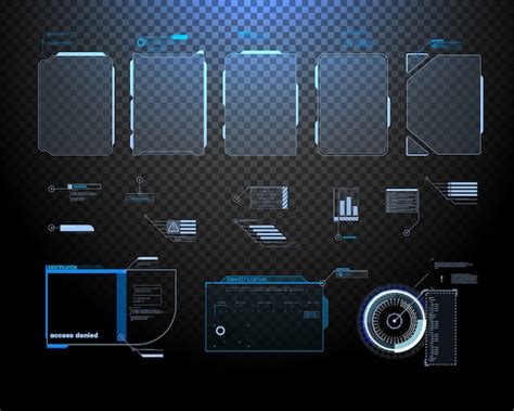 Premium Vector Futuristic Hud Interface Screen Digital Callouts