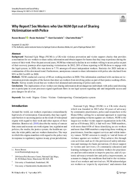 Pdf Why Report Sex Workers Who Use Num Opt Out Of Sharing