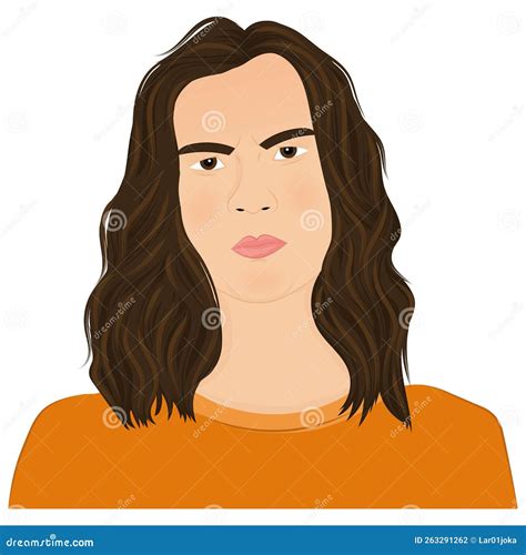 Isolated Angry Girl Realistic Character Vector Stock Vector