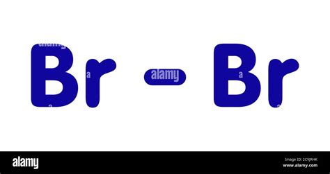 Elemental Bromine Br2 Molecule Blue Skeletal Formula On White