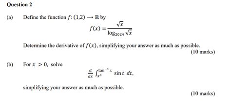 solved question 2 a ﻿define the function f 1 2 →r