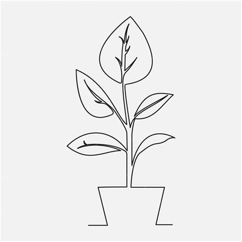 Premium Vector Continuous Line Hand Drawing Vector Illustration Tree Art