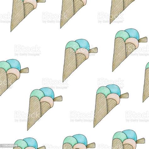 無縫的圖案與霜淇淋 夏季背景與手繪霜淇淋包裝專案 壁紙或織物向量圖形及更多圖畫 藝術品圖片 圖畫 藝術品 背景 主題 雲呢