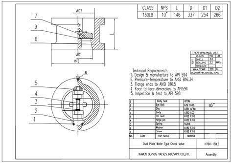 ASTM A LCC Wafer Check Valve Inch LB API Dervos