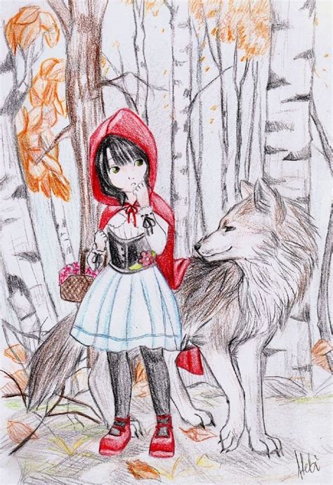 Как нарисовать рисунок к сказке красная шапочка 98 фото