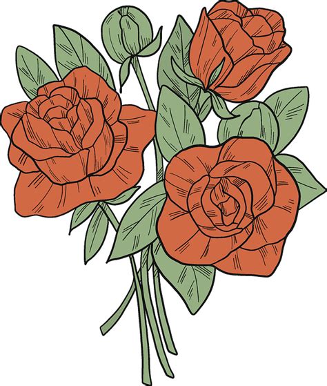 Ramo De Rosas Clipart Dibujos Animados Descargar Gratis Creazilla