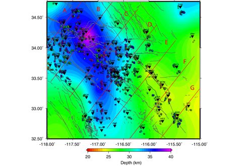 The Large Scale Geometry Of The Inferred Moho Interface Colored By The Download Scientific