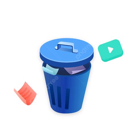 Free Ui Vector Realistic Cleaning Trash Can File Cleanup Barrel Accelerate Png And Vector