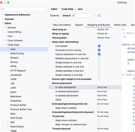 Change IDE Level Default Code Style Scheme IDEs Support IntelliJ Platform JetBrains
