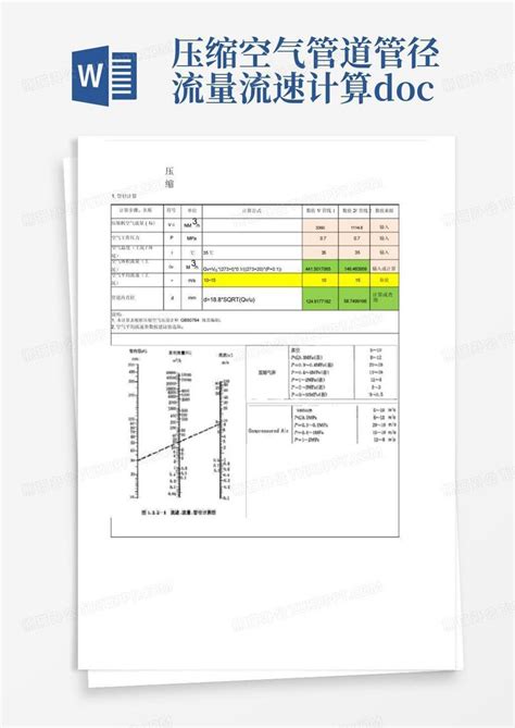 压缩空气管道管径流量流速计算docword模板下载编号lpkdrkxg熊猫办公
