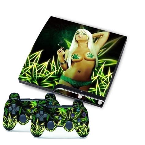 Sexy Lady Cool Pour PS Slim PlayStation Slim Console et Contrôleur Film Autocollant Peau