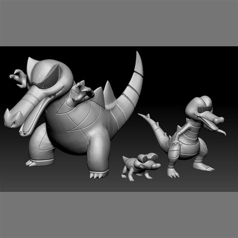 Stl File Pokemon Sandile Krokorok Krookodile・3d Print Design To