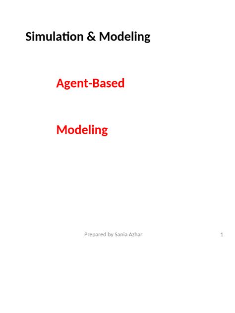 lecture 4 agent based model pdf agent based model scientific method