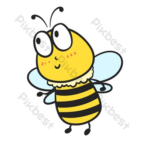 귀여운 꿀벌 일러스트 Png Psd 무료 다운로드 Pikbest