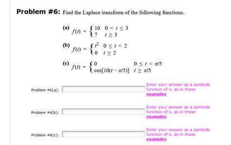 Solved Problem Find The Laplace Transform Of The Chegg
