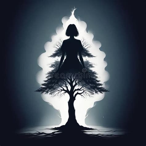A Minimalistic Woman Tree Vector Illustration Stock Illustration Illustration Of Digital