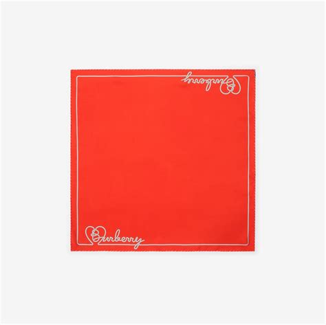 Heart Logo Silk Scarf In Flame Burberry® Official