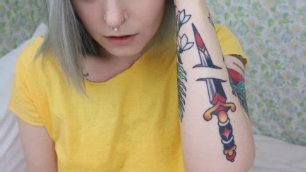Ceres Suicide Women Hands In Hair Pink Panties Tattoo Portrait
