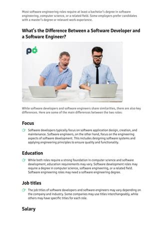 Software Developer Vs Software Engineer Understanding The Difference PDF