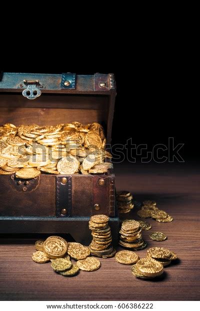 Open Treasure Chest Filled Gold Coins Stock Photo Shutterstock
