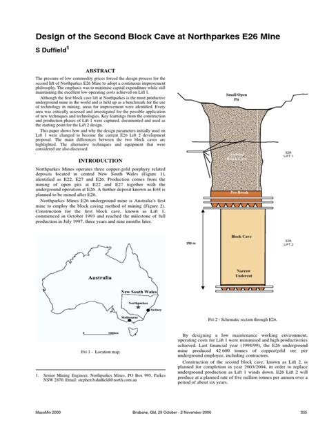 Design Of The Second Block Cave At Northparkes E26 Mine Pdf