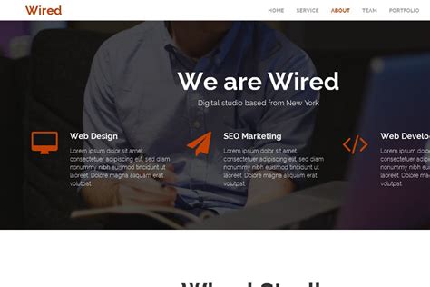 响应式网页模板 Wired Responsive Parallax One Page 云瑞设计
