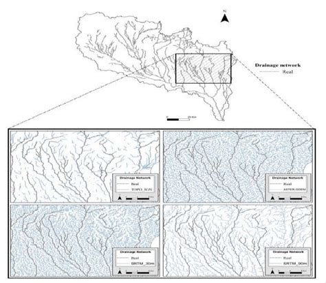 Drainage Network Extracted From Each DEM In A Common Zone In The