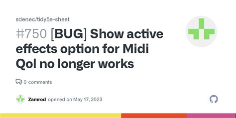 Bug Show Active Effects Option For Midi Qol No Longer Works Issue