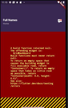 Flutter Exception Caught By Widgets Library A Build Function Returned