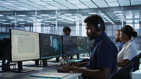 Neural Networks Specialist In Data Center Monitoring Performance Stock