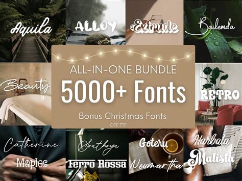 5000 Fonts Bundle Handwritten Fonts Calligraphy Fancy Font Serif Fonts Commercial Use Cursive