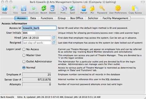 Resetting An Employee Password Arts Management Systems