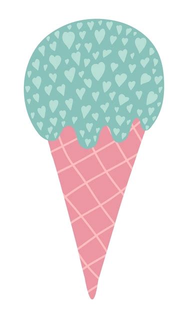 Sorvete Vetorial Em Casquinha De Waffle Sorvete Pastel Com Muitos