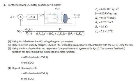 4 For The Following Dc Motor Position Servo System