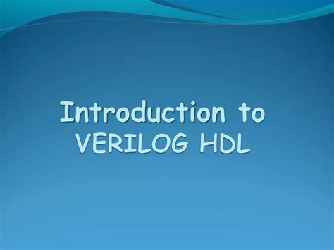 Verilog Hdl Ppt