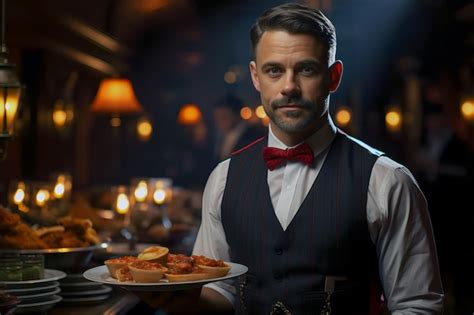 Premium Photo Server In Restaurant