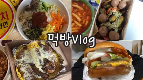 먹방 브이로그ㅣ진라면 콘치즈누룽지통닭 푸라닭 홍루이젠 맥도날드 편의점비빔밥 또보겠지떡볶이 팟타이볶음밥 고추참치라면 야채곱창 제육볶음 진짬뽕 설빙
