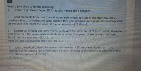 Solved 10 Write A Java Code To Do The Following 1 Declare