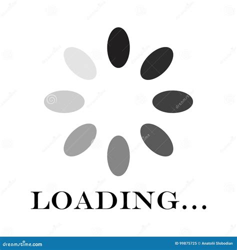 Circular Loading Sign Isolated On White Background Vector