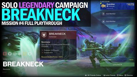 Solo Legendary Lightfall Campaign Mission 4 Breakneck Destiny 2